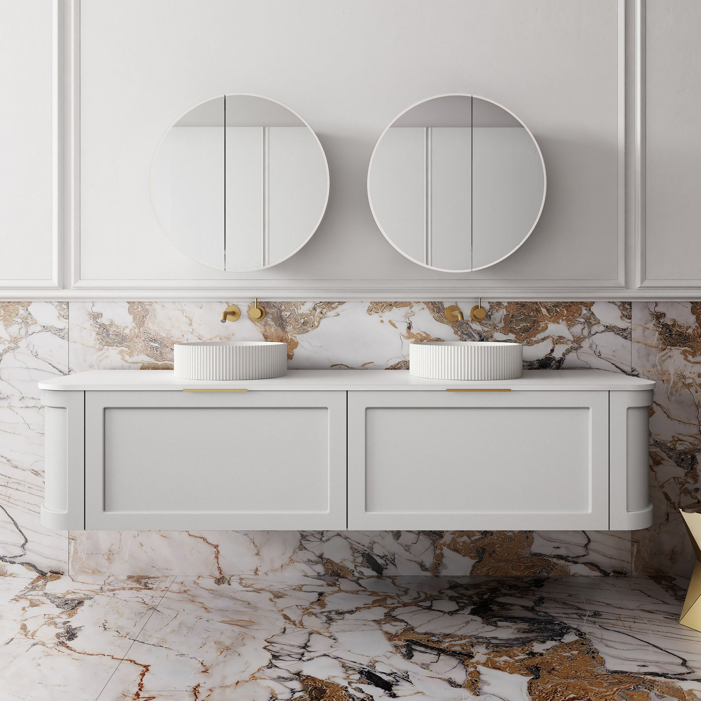 Westminster Curved Wall Hung Vanity — Tile House
